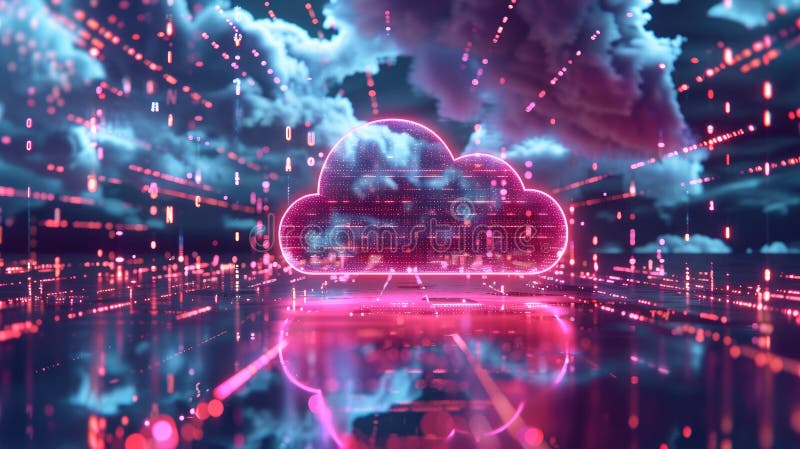 Cloud Computing Technology Concept Background, White Cloud Connect with ...