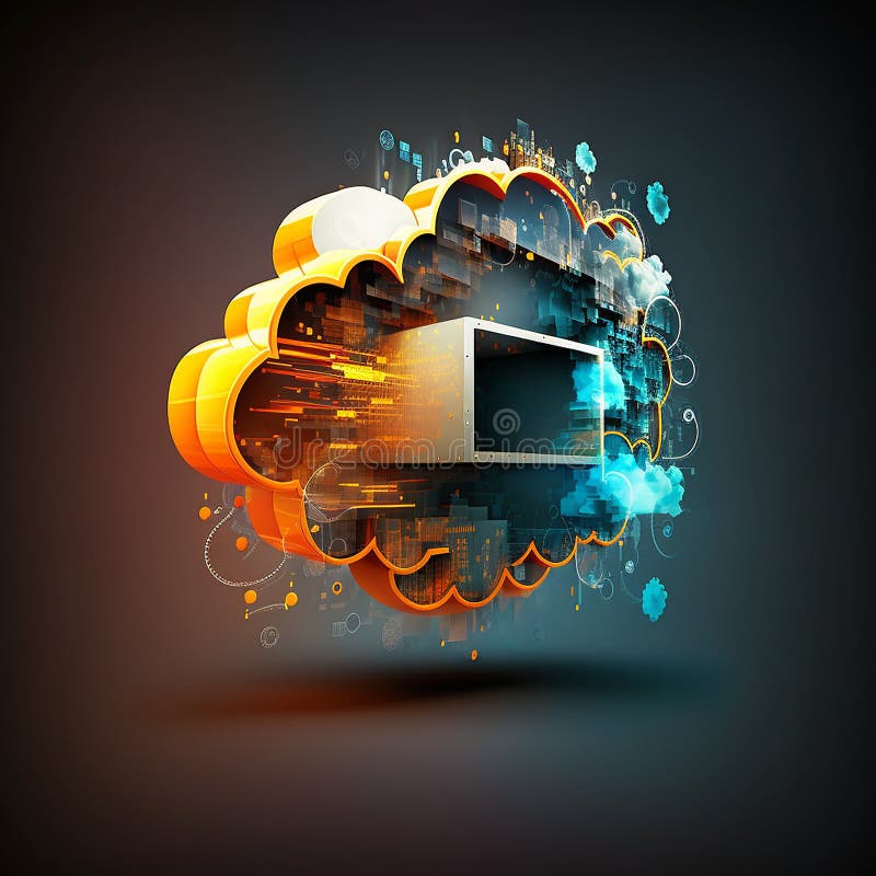 Cloud Computing Technology Concept Stock Illustration - Illustration of ...