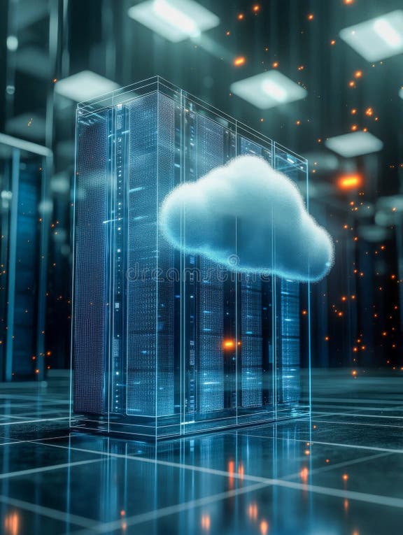 Cloud Computing Technology Concept with Digital Data Storage and ...