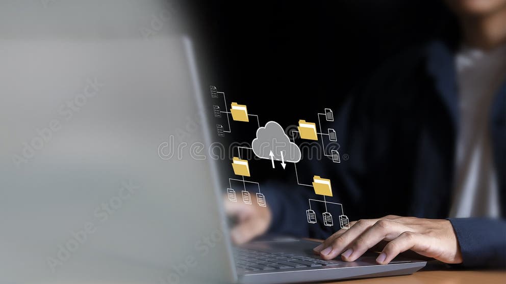 Cloud Computing Technology Concept of Electronic Document Storage Stock ...