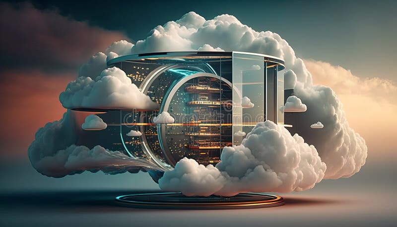 Cloud Computing Technology Concept. Futuristic Illustration Stock ...