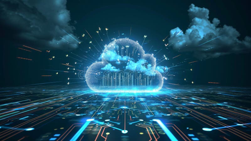 Cloud Computing Technology Concept Stock Illustration - Illustration of ...