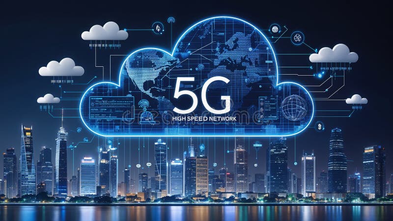 Cloud Computing Technology Concept with 5G Wireless Network and High ...