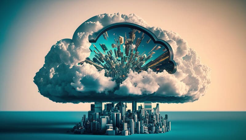 Cloud Computing Technology Concept Generative Ai Stock Illustration