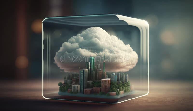 Cloud Computing Technology Concept. Generative Ai Illustration Stock ...