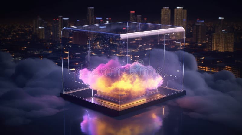 Cloud Computing Technology Concept. Generative Ai Illustration Stock ...