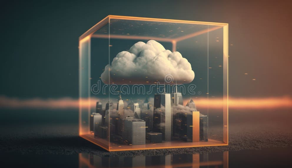 Cloud Computing Technology Concept. Generative Ai Illustration Stock ...