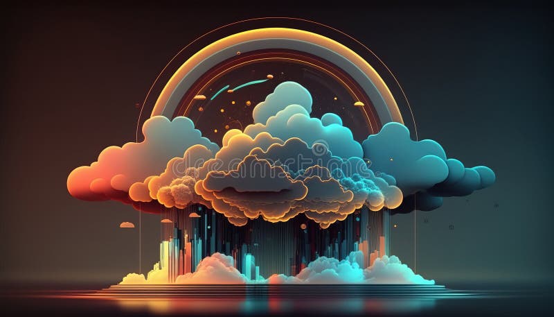 Cloud Computing Technology Concept Image Background Stock Illustration ...