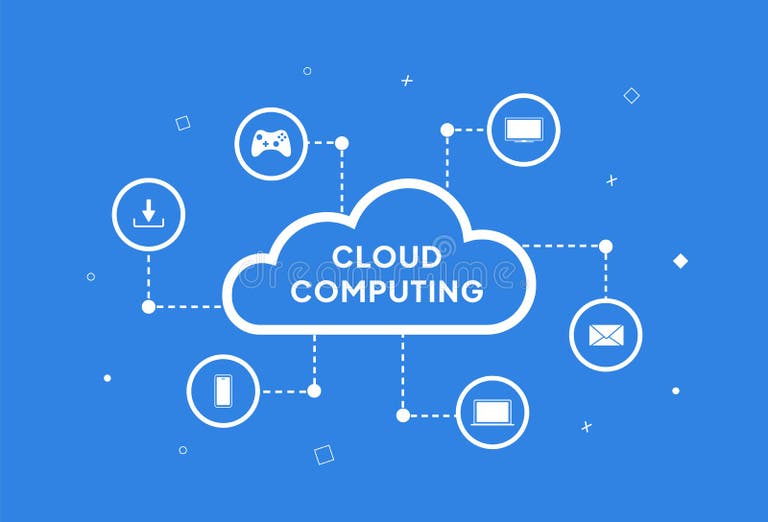 Cloud Computing Technology Concept. Cloud Storage Network Stock Vector - Illustration of ...