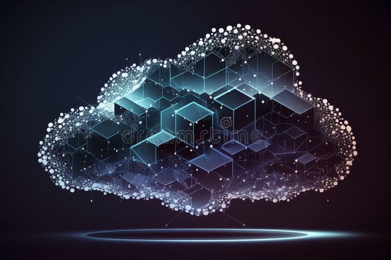 Cloud Computing Technology Concept Transfer Database To Cloud Generative AI Stock Illustration ...