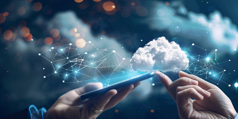 Cloud Computing Technology Concept on Virtual Screen. Stock ...