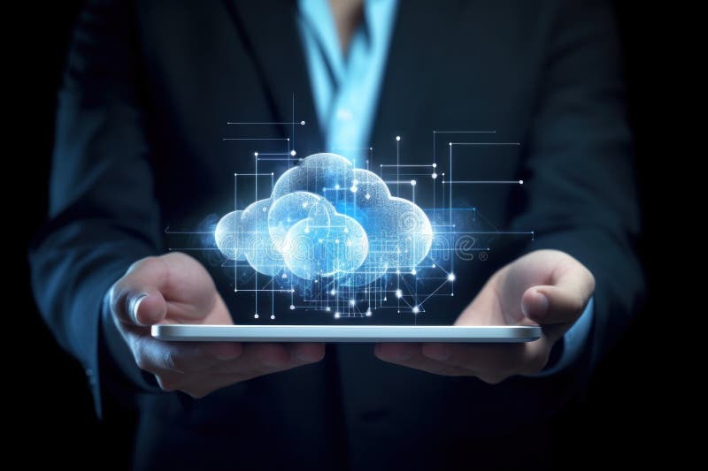 Cloud Computing Technology Concept Wallpaper Stock Illustration ...