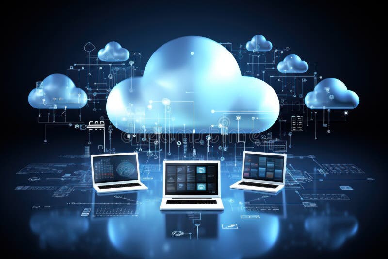 Cloud Computing Technology Concept Wallpaper Stock Illustration ...