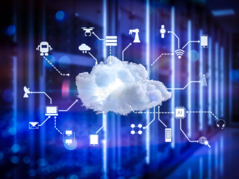 Cloud Computing Technology Concept Stock Illustration - Illustration of ...