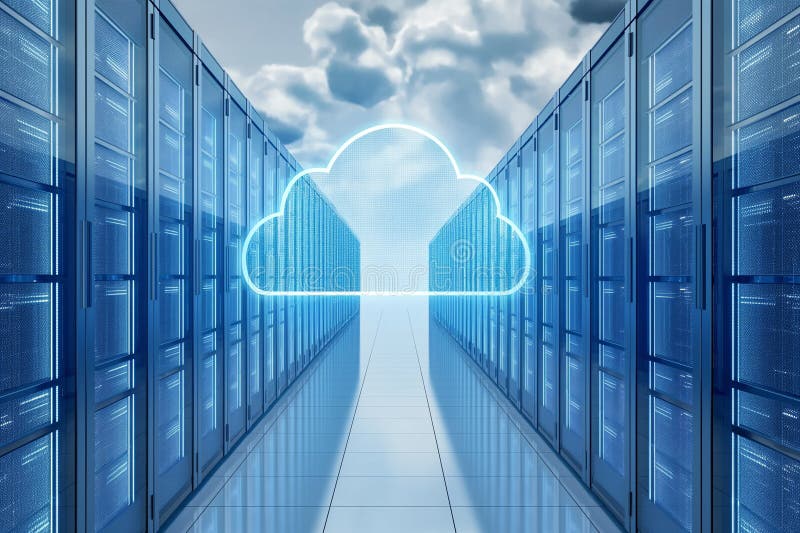 Cloud Computing Technology in Data Centers , Digital Innovation Stock Illustration ...