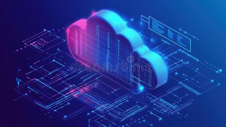 Cloud Computing Technology with Digital Data Visualization Stock Image ...