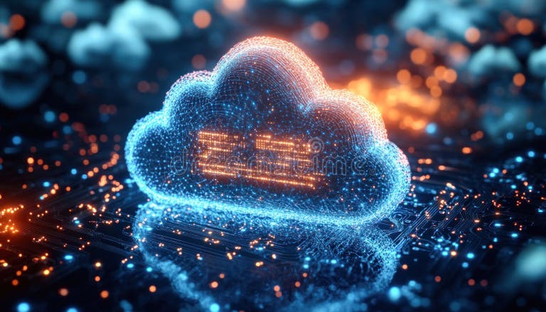 Cloud Computing Technology with Digital Cloud Forming Over Circuit Board Stock Image - Image of ...