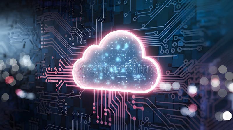 Cloud Computing Technology Digital Network Data Center Cyber Security Modern Techno Stock ...