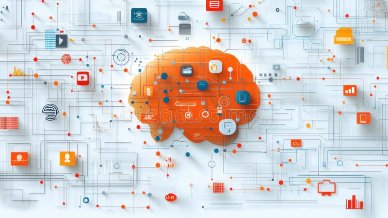 Cloud Computing, Seamless Integration of Technology, Icons, and Symbols ...