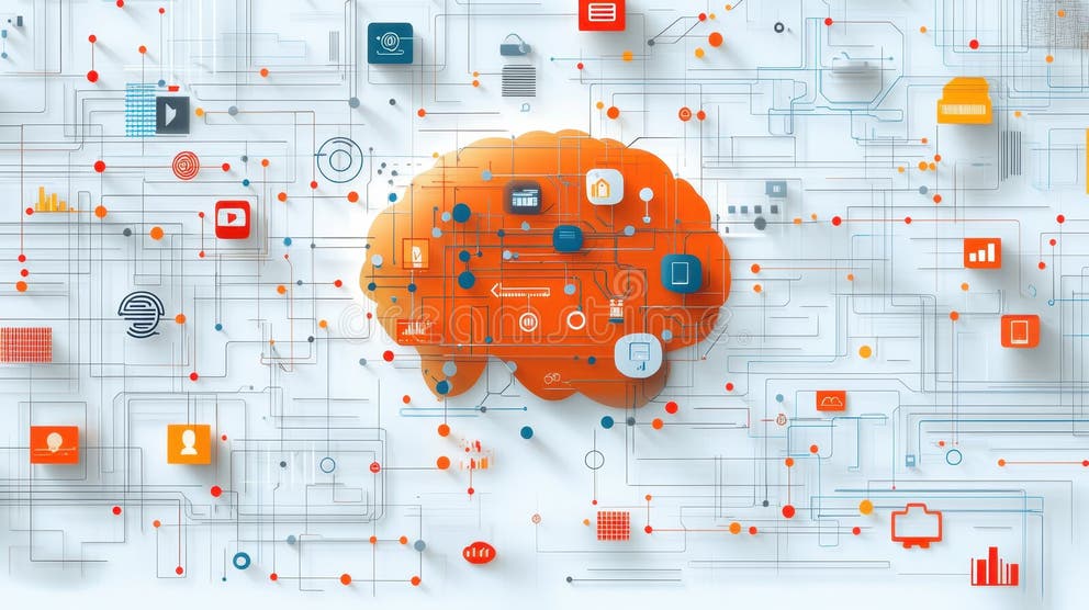 Cloud Computing, Seamless Integration of Technology, Icons, and Symbols ...