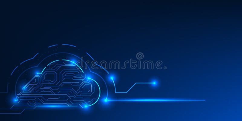 Cloud Computing Technology in the Form of Digital Circuits Represents Unlimited Data ...
