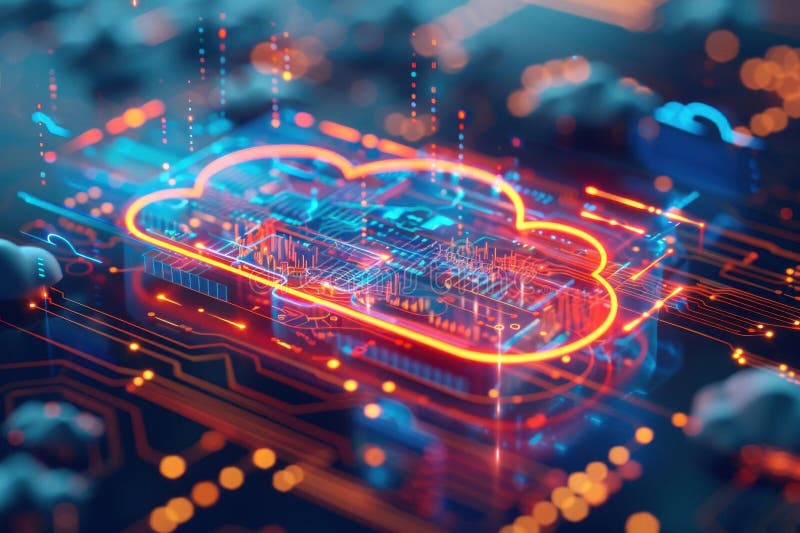 Cloud Computing Technology, a Futuristic Digital Landscape Stock ...