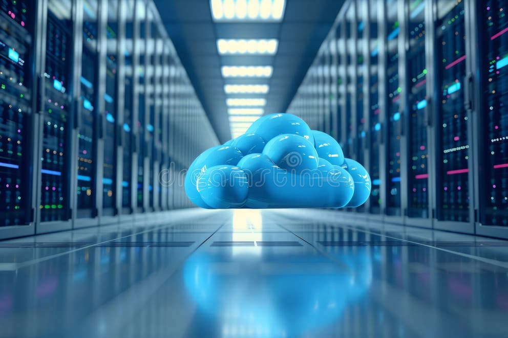 Cloud Computing Technology with Glowing Cloud Shape Formed by Data ...