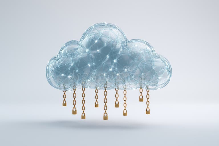 Cloud Computing Technology Internet Storage Network with Technology Background. Data Information ...