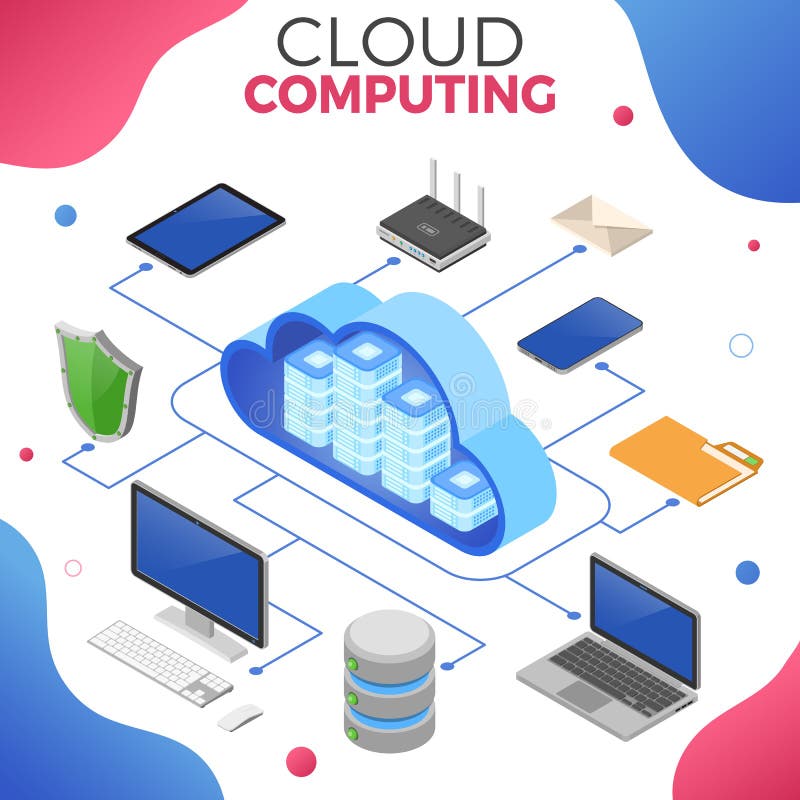 Cloud Computing Technology Isometric Stock Vector - Illustration of ... Cloud Computing Technology Isometric Stock Vector - Illustration of ...