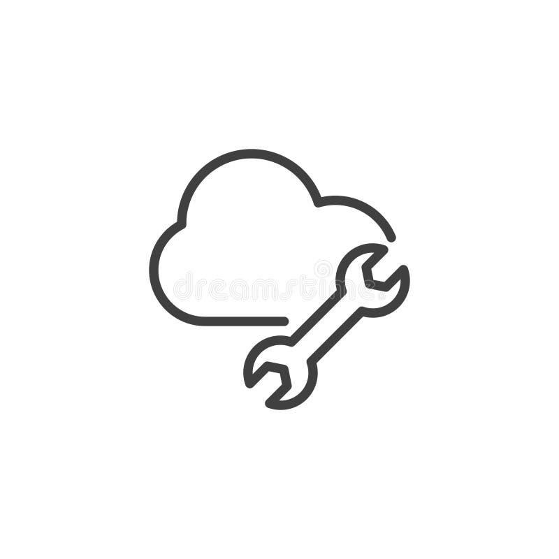 Cloud Computing Technology Line Icon Stock Vector - Illustration of ...