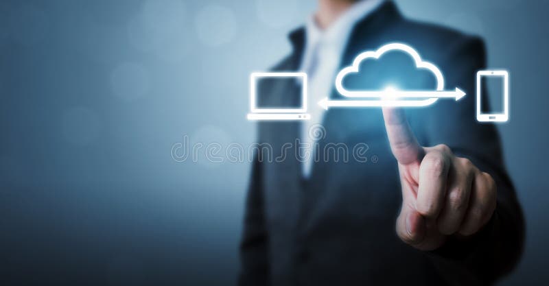 Cloud Computing and Technology Network Connection Concept, Businessman ... Cloud Computing and Technology Network Connection Concept, Businessman ...