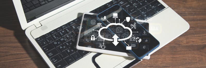 Cloud Computing Technology and Online Data Storage Stock Image - Image ...