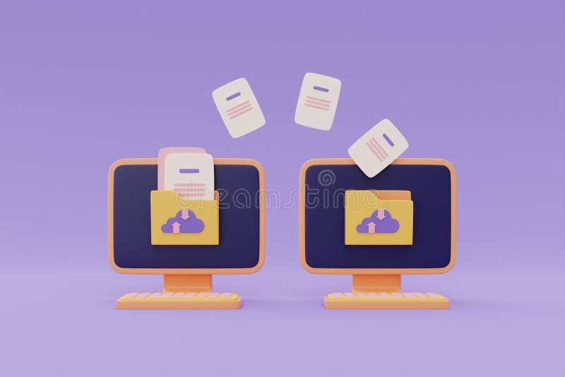 Cloud Computing Technology and Online Data Storage for Business Network Concept, Transfer ...