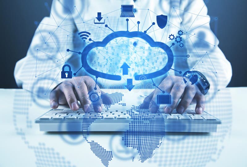 Cloud Computing Technology and Online Data Storage Stock Photo - Image ...
