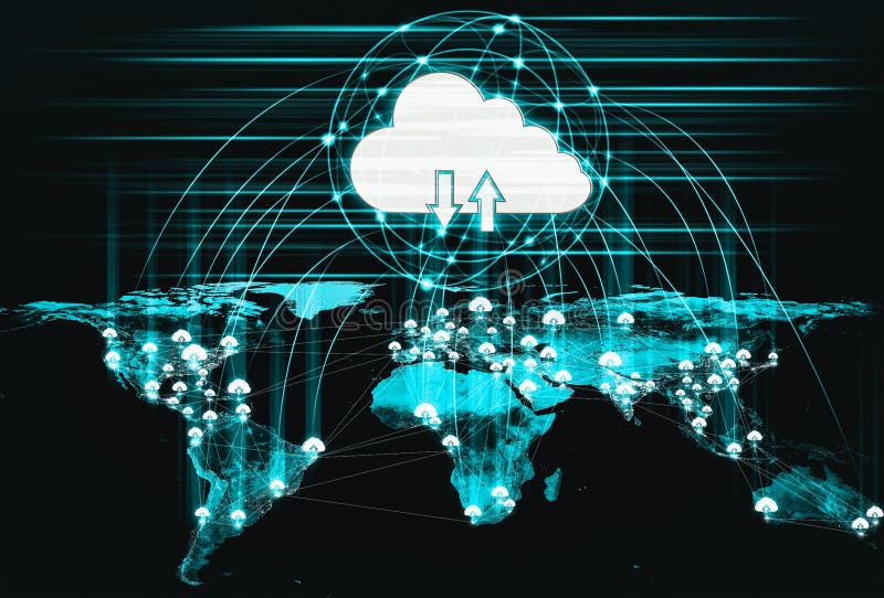 Cloud Computing Technology and Online Data Storage in Innovative Perception Stock Illustration ...