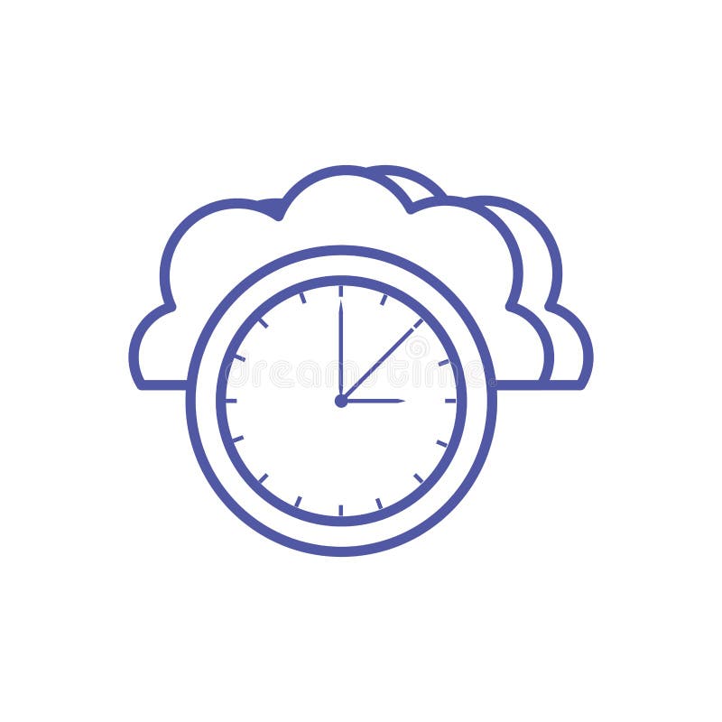 Cloud Computing Technology with Time Clock Stock Illustration ...