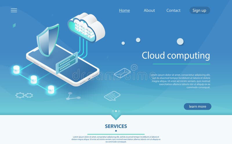 Cloud Computing Technology Users Network Configuration Isometric ...