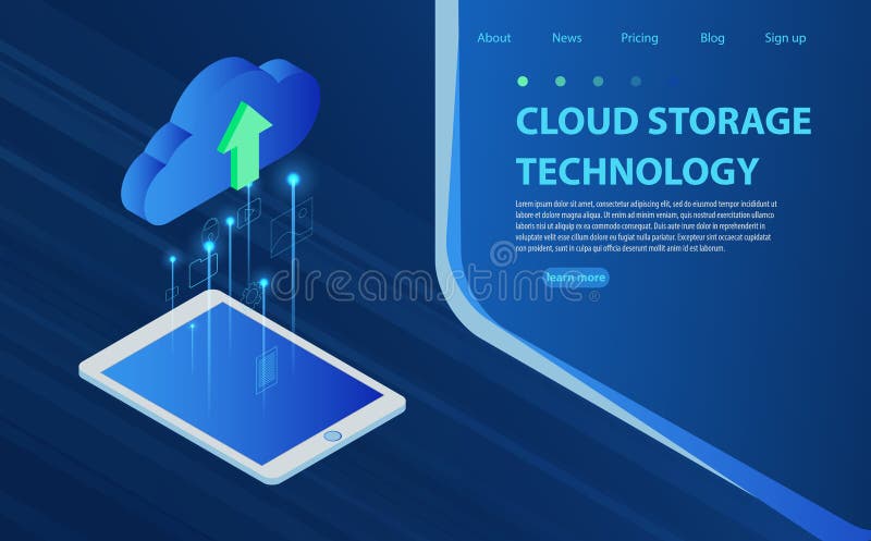 Cloud Computing Technology Users Network Configuration Isometric Advertisement Poster with ...