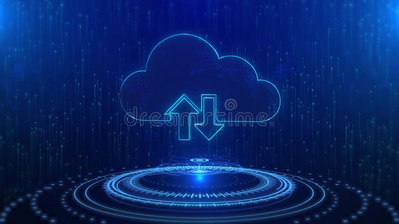 Cloud Computing Text Cyberspace Future Digital Technology Hologram ...