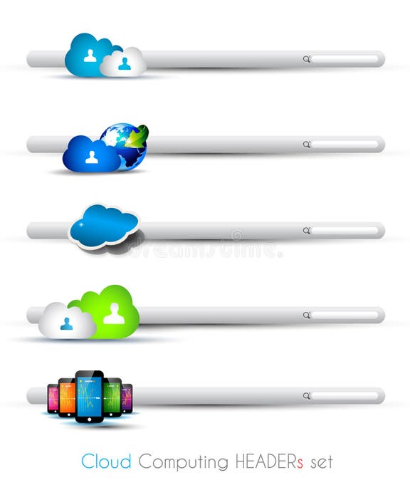 Cloud Computing Themed Headers or Footers Stock Illustration ...