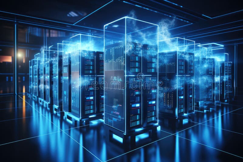 Cloud Computing Transfer Big Data on Internet. Futuristic Digital ...