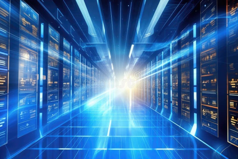 Cloud Computing Transfer Big Data on Internet. Futuristic Digital ...