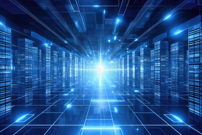 Cloud Computing Transfer Big Data on Internet. Futuristic Digital ...