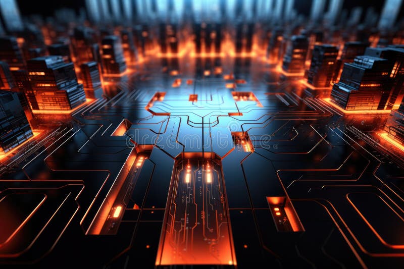 Cloud Computing Transfer Big Data on Internet. Futuristic Digital ...