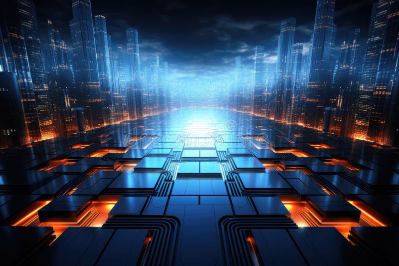 Cloud Computing Transfer Big Data on Internet. Futuristic Digital ...