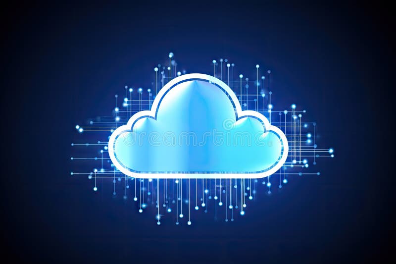 Cloud Computing Transfer Big Data on Internet. Futuristic Digital Technology .Generative AI ...