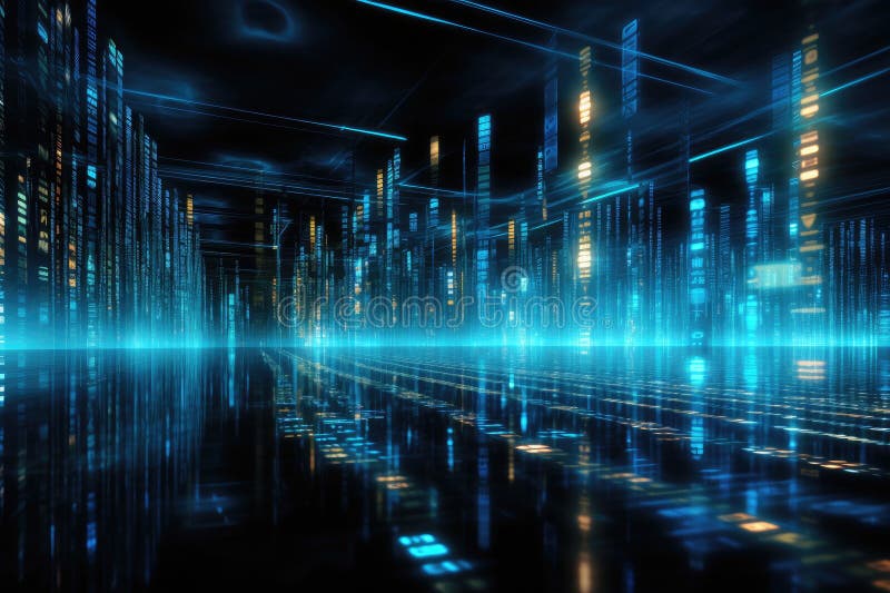 Cloud Computing Transfer Big Data on Internet. Futuristic Digital ...