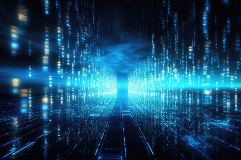 Cloud Computing Transfer Big Data on Internet. Futuristic Digital ...