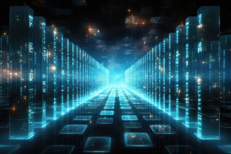 Cloud Computing Transfer Big Data on Internet. Futuristic Digital ...