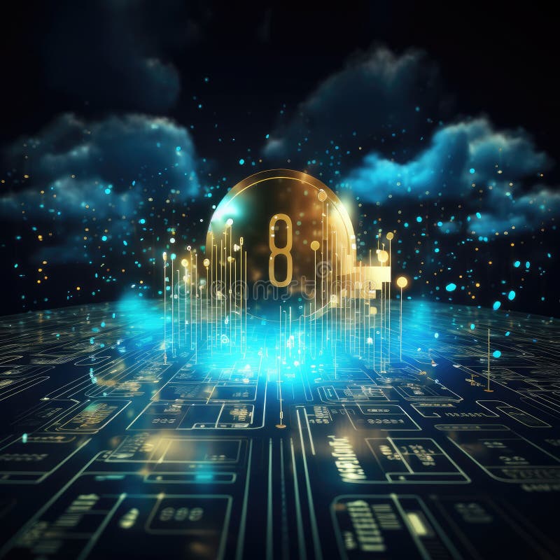 Cloud Computing Transfer Big Data on Internet. Futuristic Digital ...